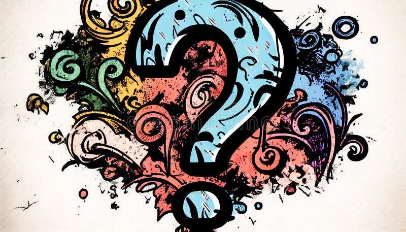 Question Mark with Color Doodle Symbol. Generative AI Stock ...
