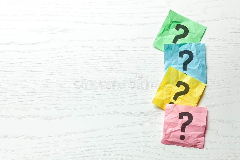 Question Mark on Colored Office Note Paper. Copy Space for Text. Stock ...