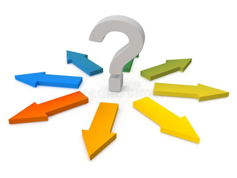 Question Mark and Colorful Arrows Stock Illustration - Illustration of ...