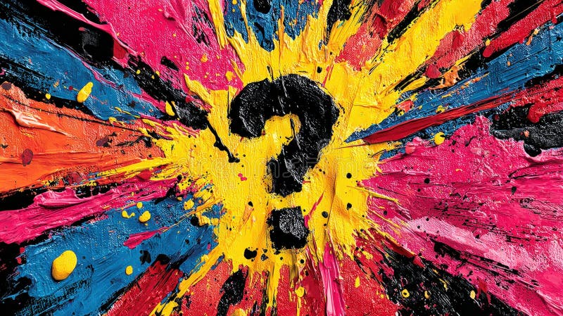 Question Mark on Colorful Paint Splash Stock Illustration ...