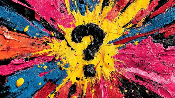 Question Mark on Colorful Paint Splash Stock Illustration ...