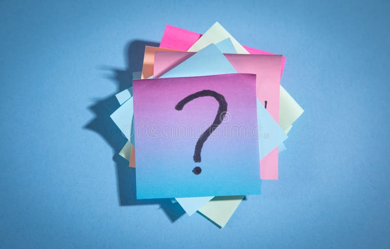 Question Mark on Colorful Sticky Notes Stock Image - Image of solution ...