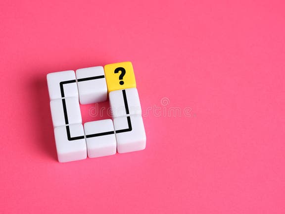 Question Mark Completing the Square on Pink Background. Problem Solving ...