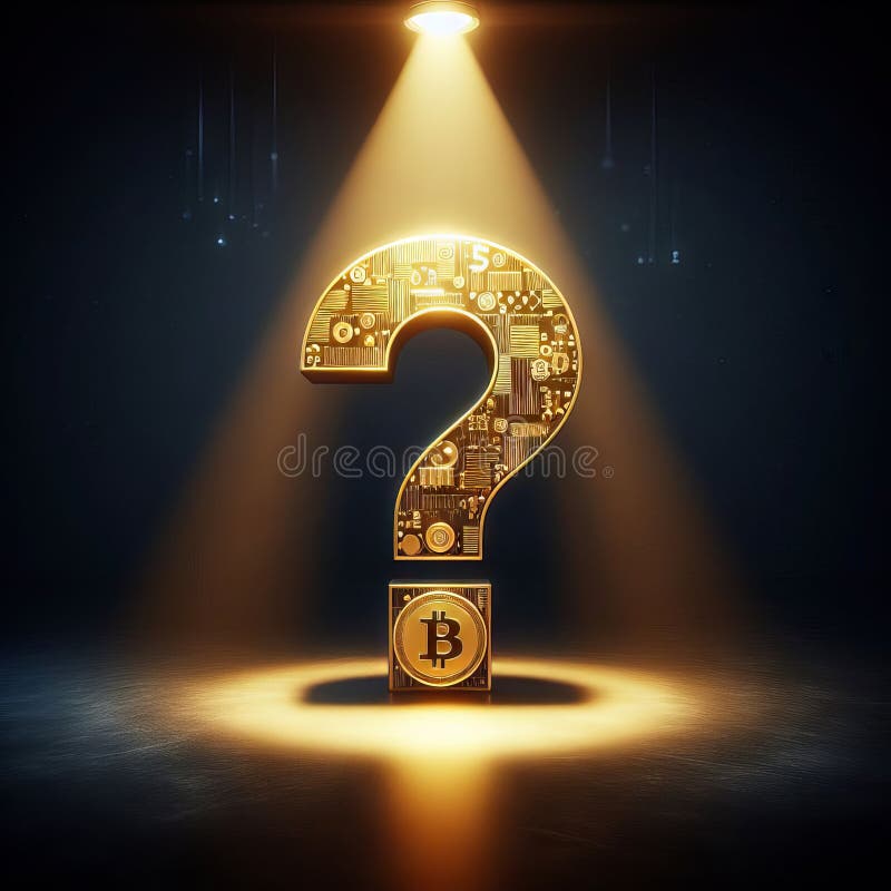Tech Question Mark with Bitcoin Base Stock Image - Image of question ...