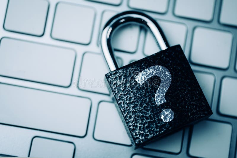 Question Mark Concept or FAQ. the Sign on the Padlock on the Keyboard ...