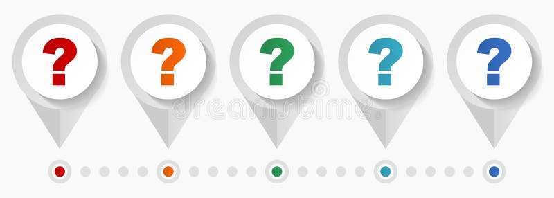 Question Mark Concept Vector Icons, Editable Infographic Template, Set ...