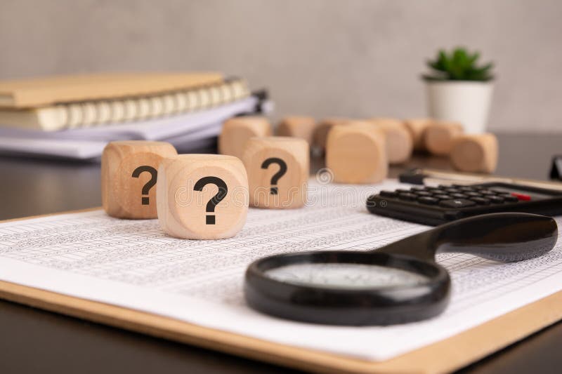Question Mark Concept Wooden Cube with Symbol of Uncertainty and ...