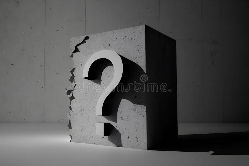 Question Mark on Concrete Wall Background, 3d Render, Square Image ...