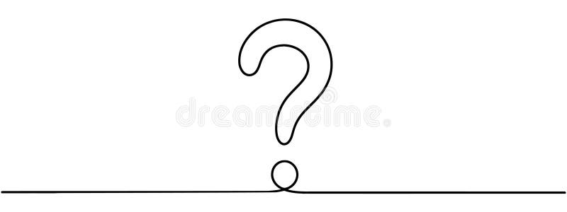 Question Mark Continuous Line One Line Drawing Isolated Vector ...