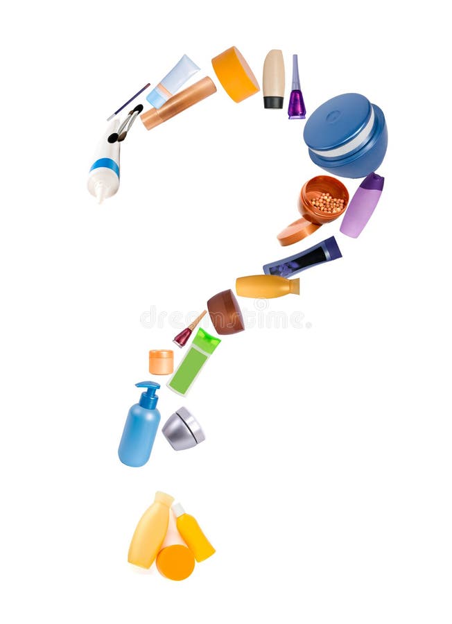 Question-mark Cosmetic Choice Stock Image - Image of exercising, bottle ...