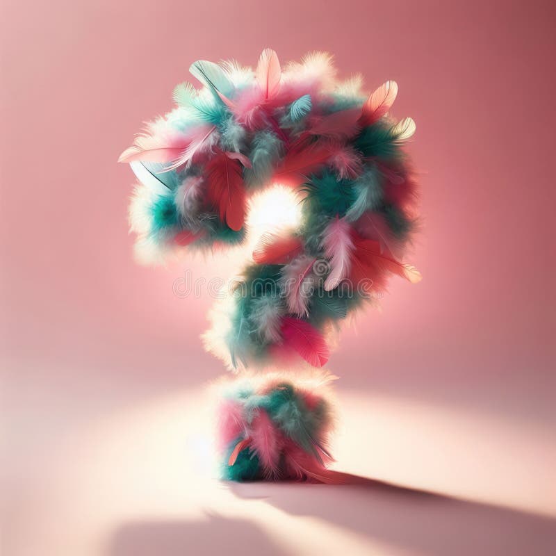 Question Mark Crafted from a Blend of Pink, Blue, Teal, and White ...