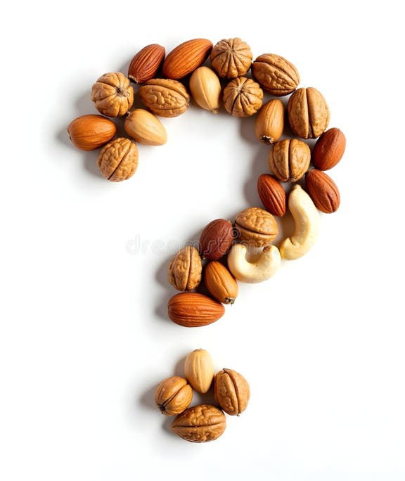 Question Mark Formed with Assorted Nuts Stock Illustration ...