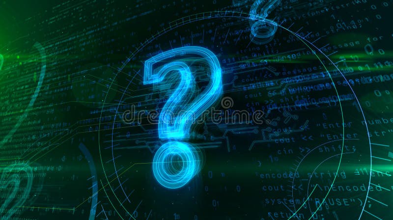 Question Mark Hologram on Cyber Background Stock Illustration ...