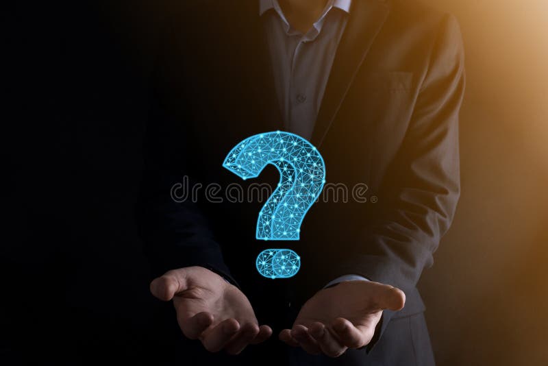 Question Mark. 3d Abstract on Dark Background with Dots and Stars. Ask ...