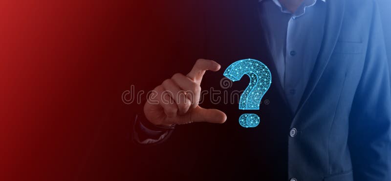 Question Mark. 3d Abstract on Dark Background with Dots and Stars. Ask ...