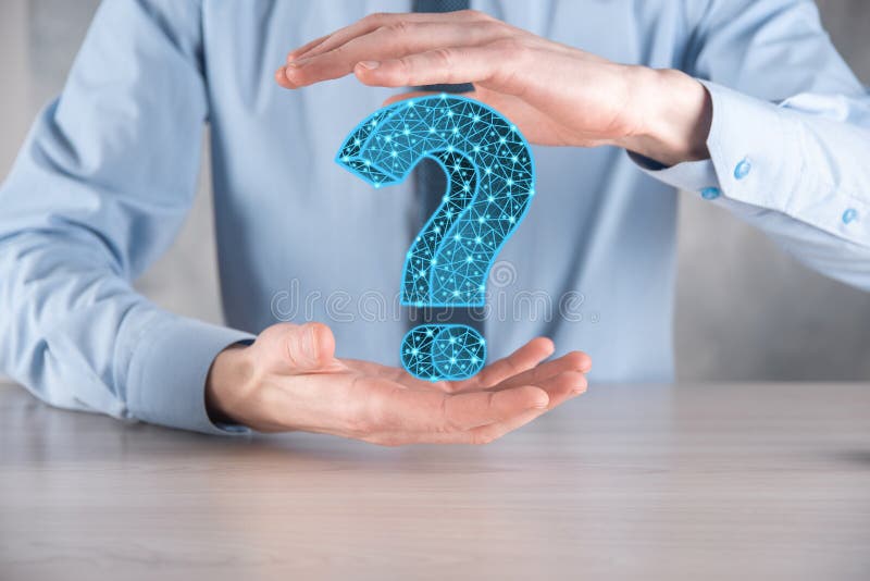 Question Mark. 3d Abstract on Dark Background with Dots and Stars. Ask ...