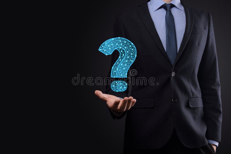 Question Mark. 3d Abstract on Dark Background with Dots and Stars. Ask ...