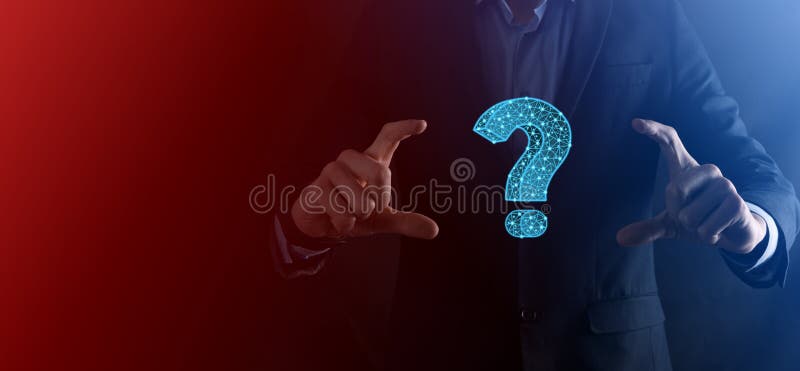 Question Mark. 3d Abstract on Dark Background with Dots and Stars. Ask ...