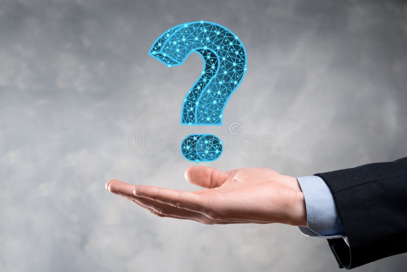 Question Mark. 3d Abstract on Dark Background with Dots and Stars. Ask ...