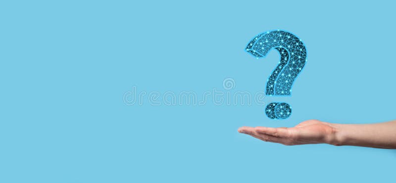 Question Mark. 3d Abstract on Dark Background with Dots and Stars. Ask ...