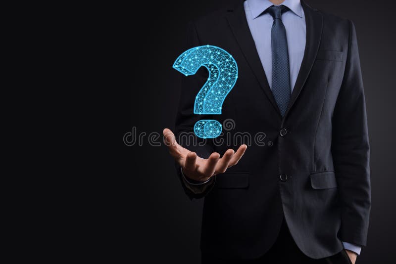 Question Mark. 3d Abstract on Dark Background with Dots and Stars. Ask ...