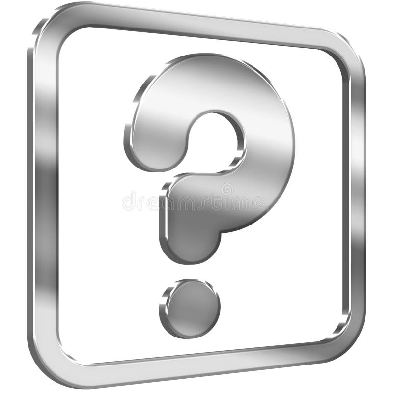 Question Mark 3D Icon with Silver Metallic Effect Stock Image ...