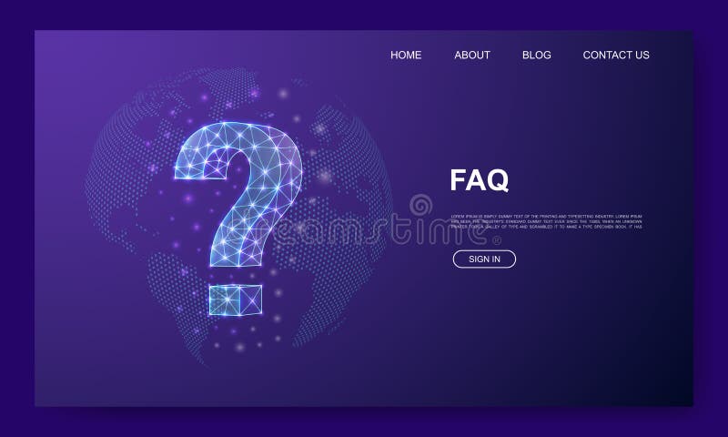 Question Mark Template for Help and Support Page Stock Vector ...