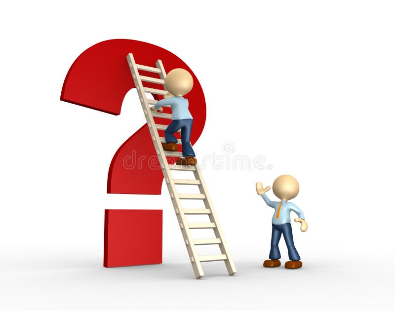 Red Ladder To the Top of Question Mark Stock Illustration ...