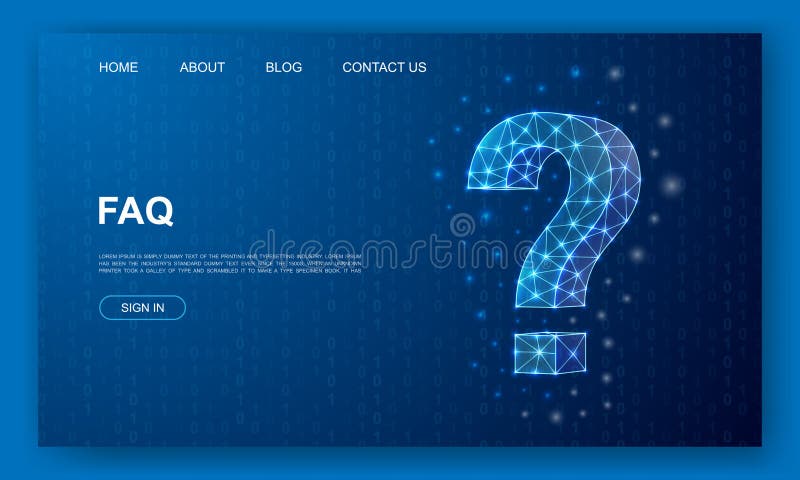 Question Mark 3d Polygonal Website Template. Help Support Design ...
