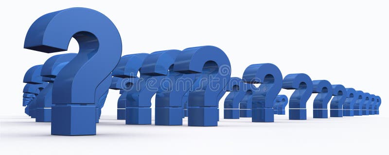 Question mark 3D render stock illustration. Illustration of blue - 83403847