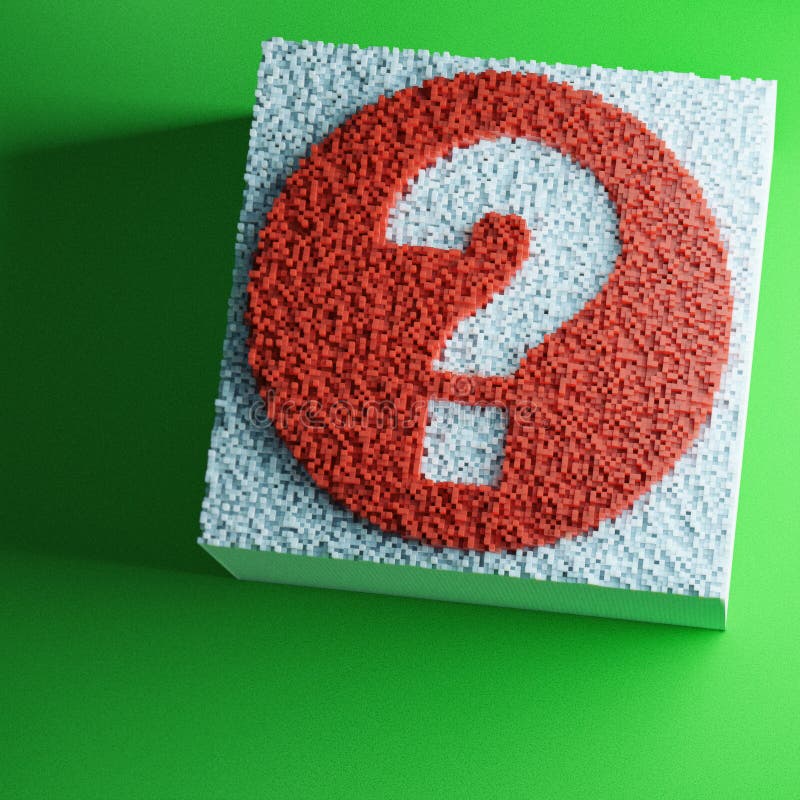 Question Mark in 3d Rendered Blocks Stock Illustration - Illustration ...