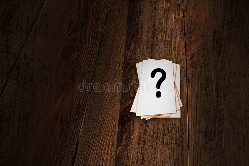 Question Mark in Dark Brown Wood Table Grunge Stock Image - Image of ...