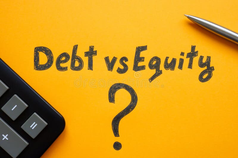 Question Mark between Debt Vs Equity. Stock Photo - Image of management ...