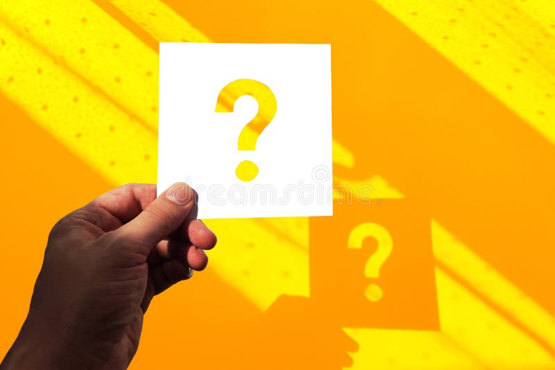 Question Mark Design. Hand Holding Note Paper with Question Mark. Stock ...