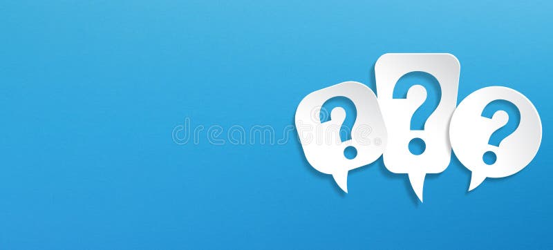 Question Mark Design with Speech Bubbles on Blue Background Stock Photo ...