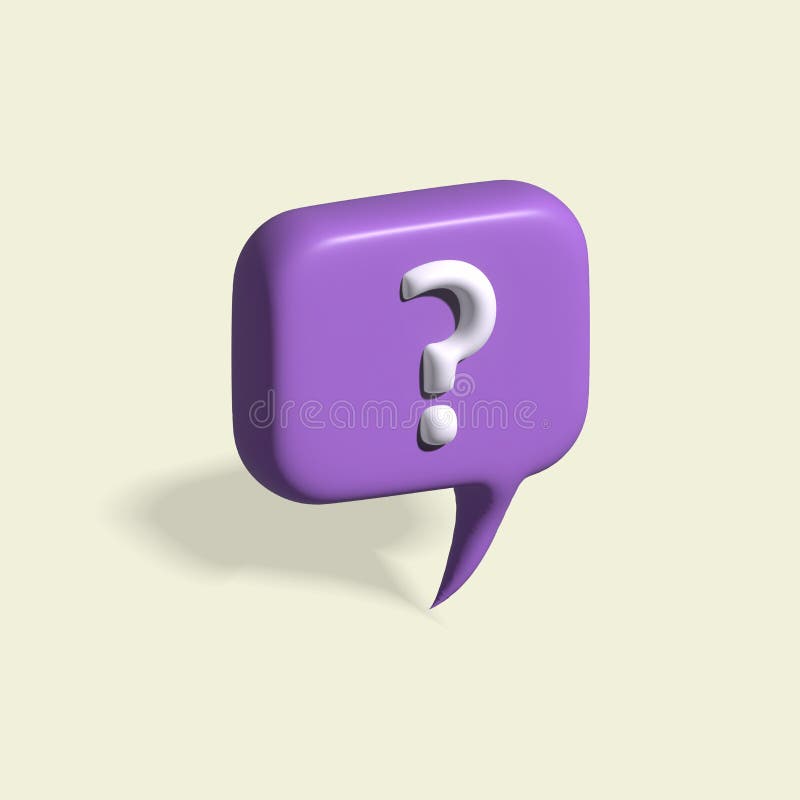 Question Mark in Dialog Bubble 3d Icon Stock Illustration ...