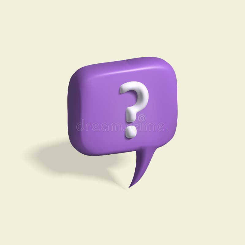 Question Mark in Dialog Bubble Vector 3d Icon Stock Illustration ...