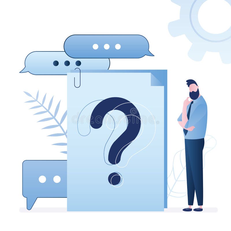 Question Mark on Document. Businessman or Client Asking Questions ...