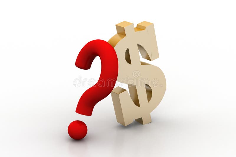Question Mark with Dollar Sign Stock Illustration - Illustration of ...