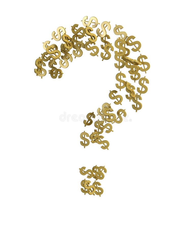 Question Mark and Dollar Signs Stock Illustration - Illustration of ...