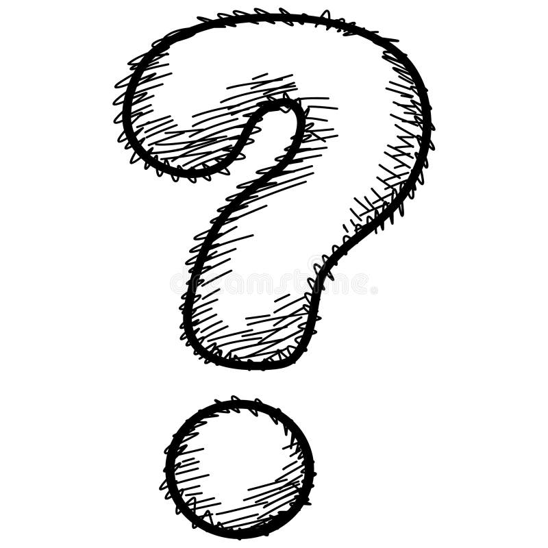 Question Mark Doodle Drawing Line Art Vector Illustration Icon Stock ...