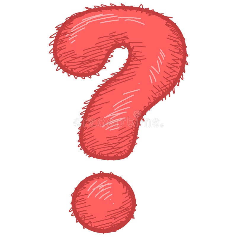 Question Mark Doodle Drawing Line Art Vector Illustration Icon Stock ...