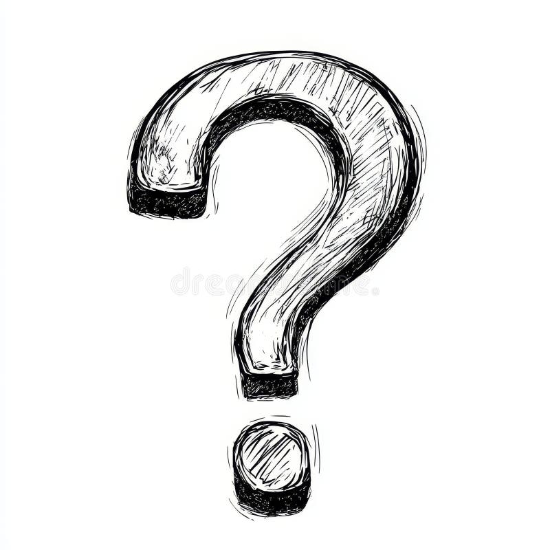 Question Mark Doodle Icon. Hand Drawn Sketch Style Vector Illustration ...