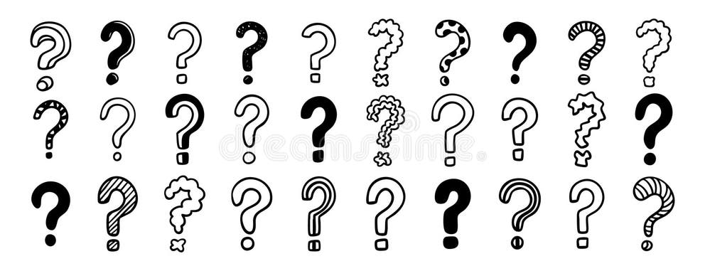 Question Mark Doodle Set Stock Illustrations – 3,603 Question Mark ...