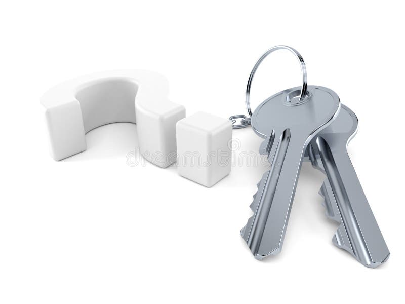 Question Mark with Door Keys Stock Illustration - Illustration of ...