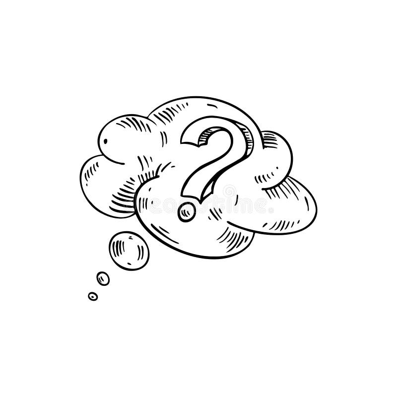 Question Mark Drawing, Mouse, Animal Vector Illustration Hand Drawn ...