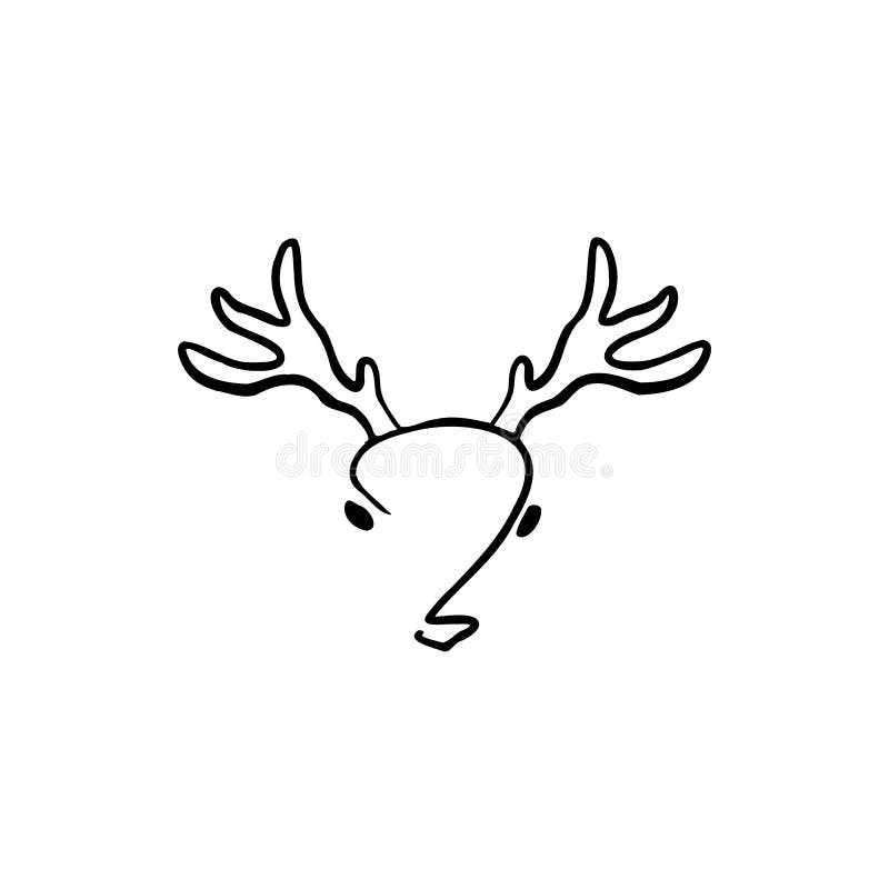 Question Mark Drawing, Deer, Antlers Vector Illustration Hand Drawn ...