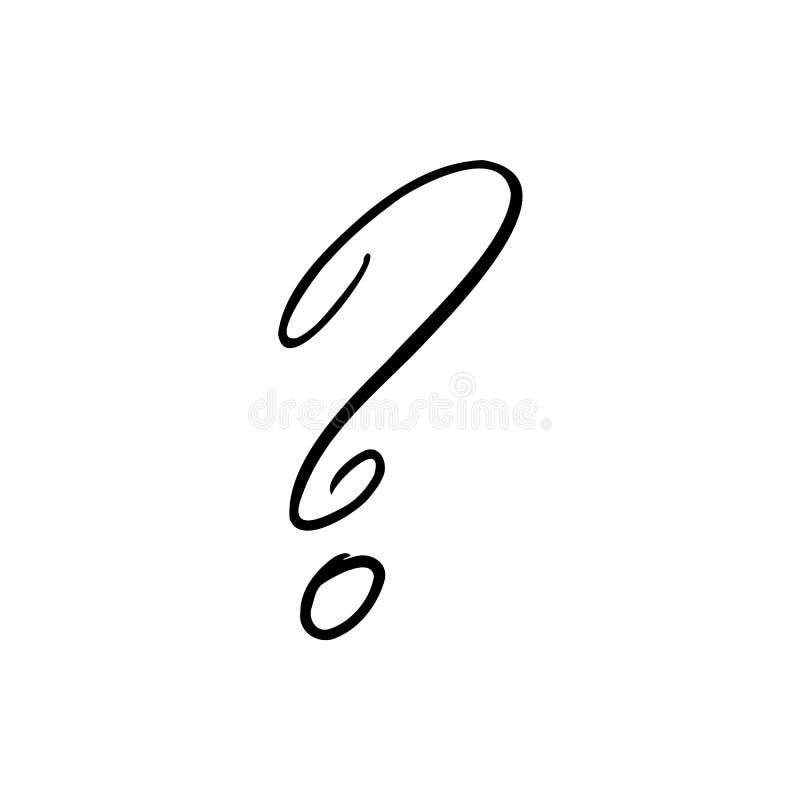 Question Mark Drawing, Line, Pattern Vector Illustration Hand Drawn ...