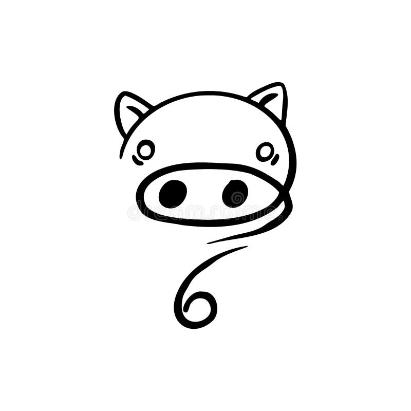Question Mark Drawing, Pig, Animal Vector Illustration Hand Drawn Stock ...