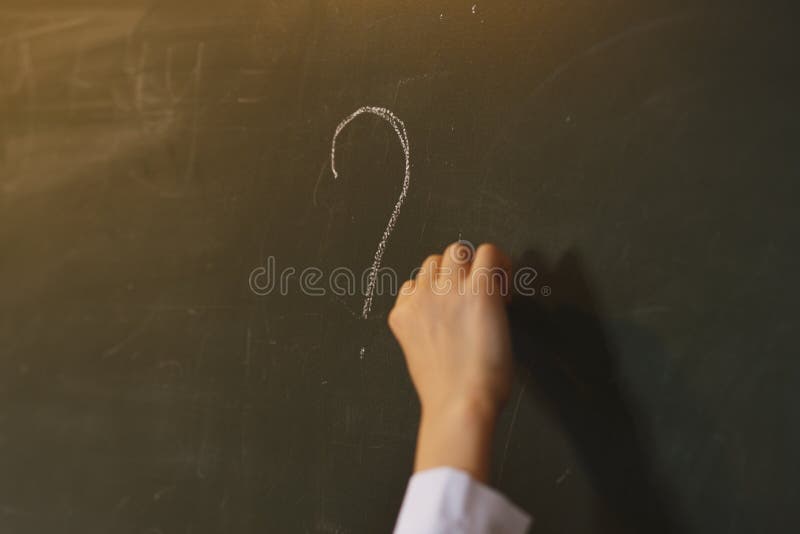 Question Mark Drawn in Chalk on a Blackboard Stock Image - Image of ...